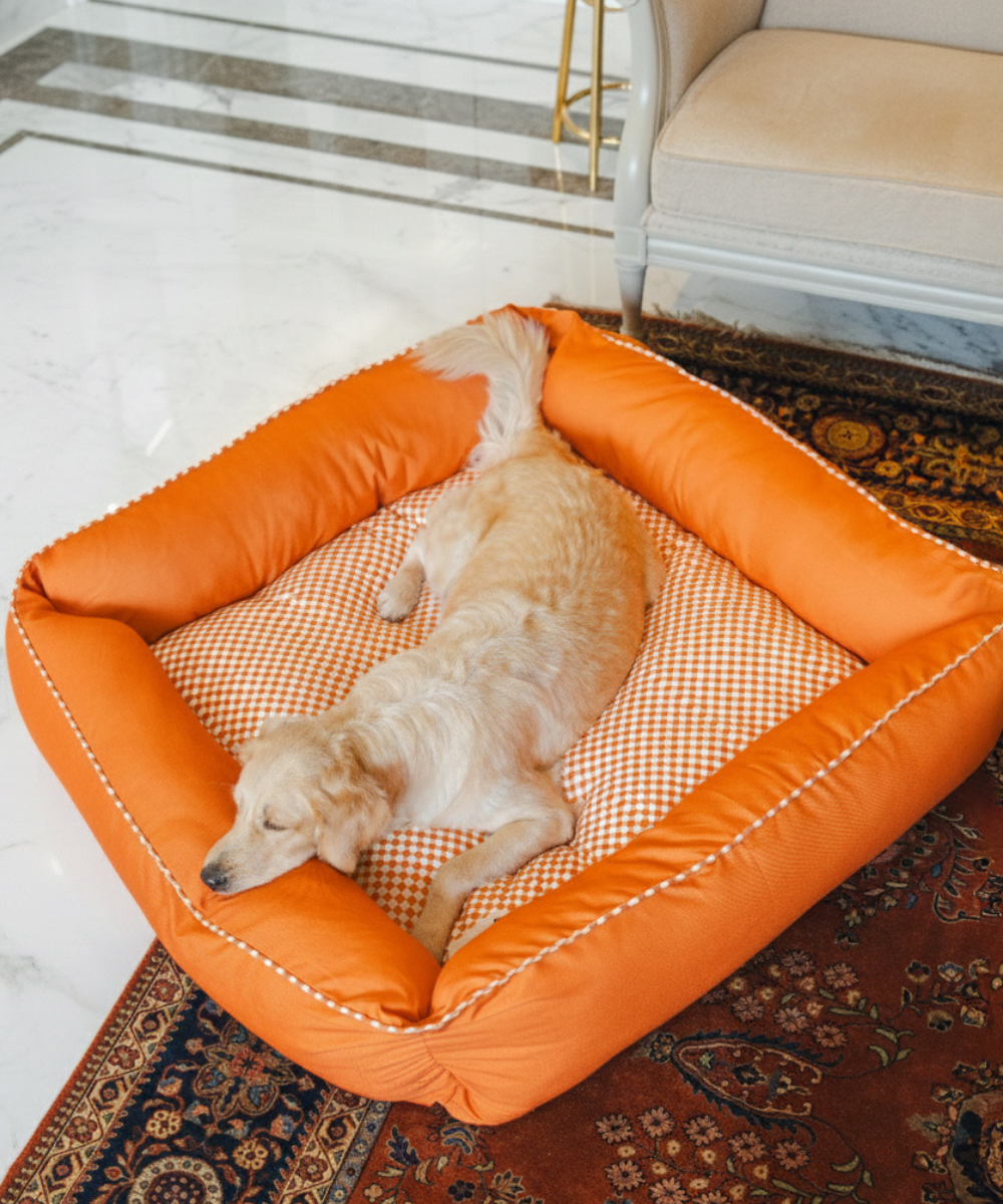 Cuddle Checker Lounger Dog Bed – Cozy, Washable & Durable by Pet Set Go