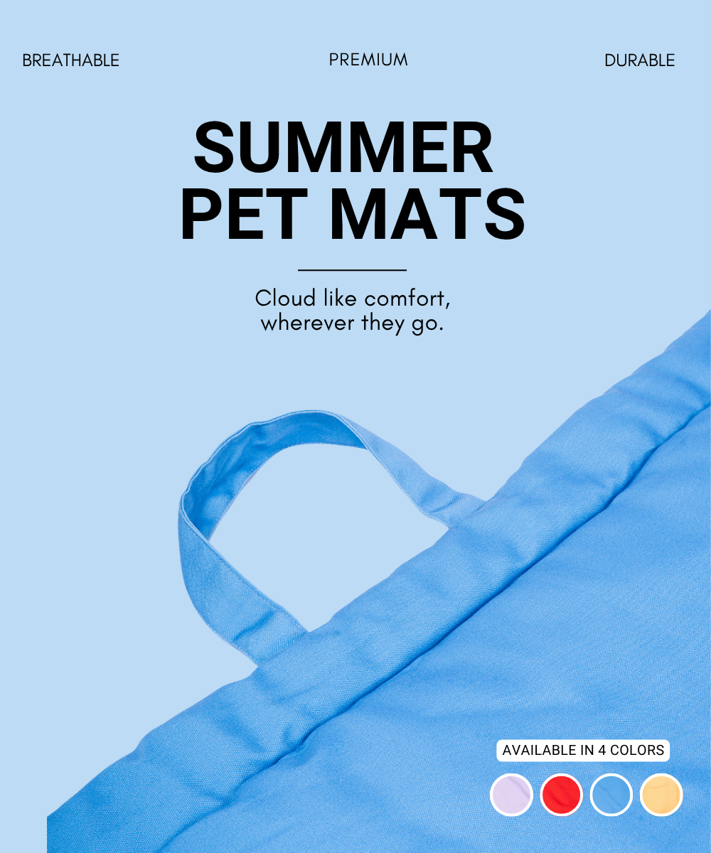 Coloured Pet Mat – Soft, Non-Slip & Travel-Friendly by Pet Set Go
